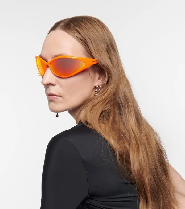 Balenciaga 90s Oval Sunglasses - Orange
