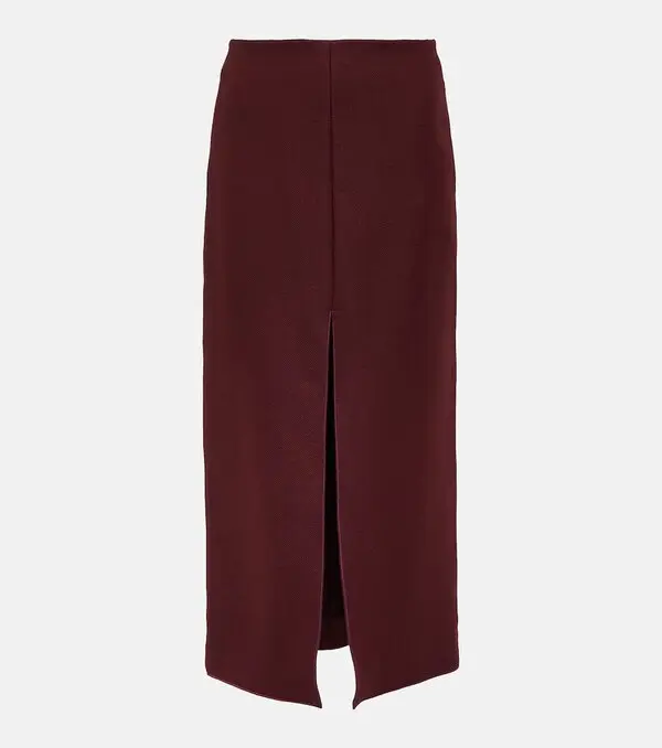PATOU Front-slit Midi Skirt - Red