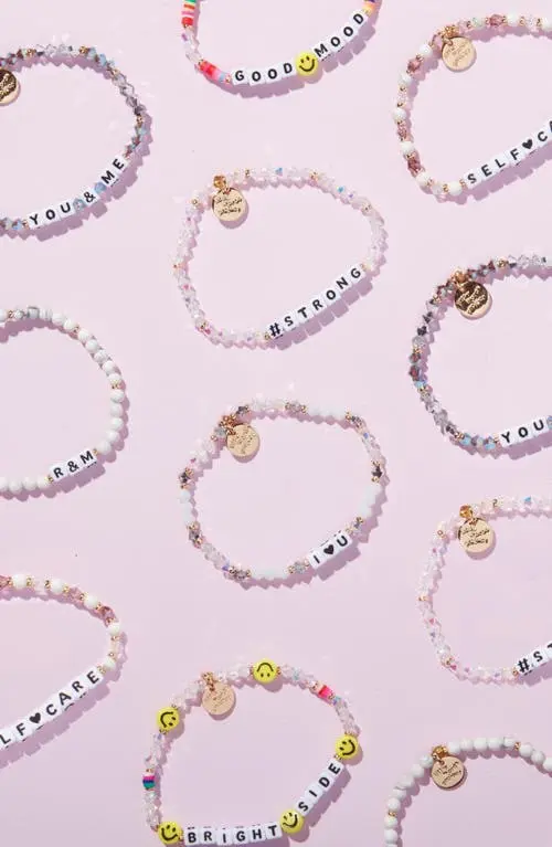 LITTLE WORDS PROJECT Crystal Custom Beaded Stretch Bracelet - Clear