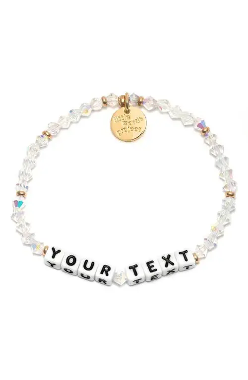 LITTLE WORDS PROJECT Crystal Custom Beaded Stretch Bracelet - Clear