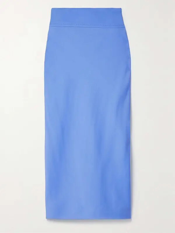 Another Tomorrow Net Sustain Crepe Midi Skirt