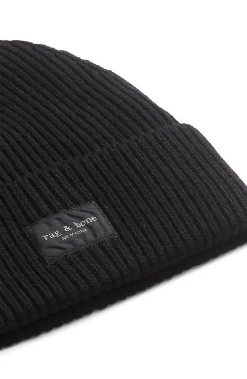 Rag & Bone Blake Ribbed Beanie - Black