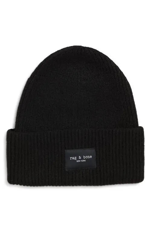 Rag & Bone Blake Ribbed Beanie - Black