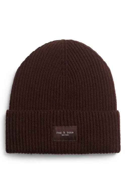 Rag & Bone Blake Ribbed Beanie - Chocobro