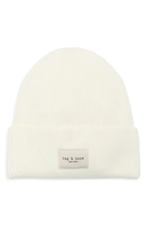 Rag & Bone Blake Ribbed Beanie - Light Ivory