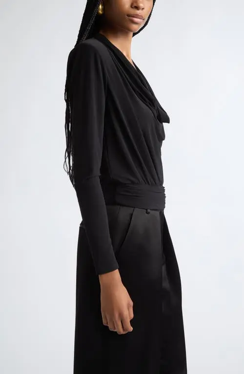 Ramy Brook Eden Cowl Neck Top - Black