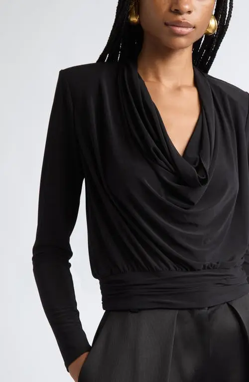 Ramy Brook Eden Cowl Neck Top - Black