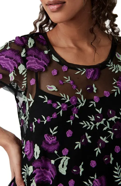 Free People Sky Bright Floral Embroidered Midi Dress In Purple - 55% Off |  Editorialist