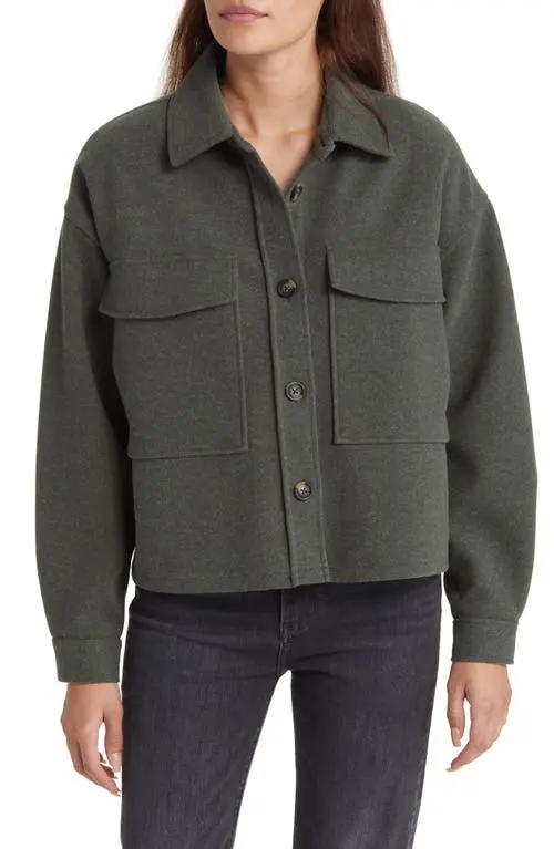 BEACHLUNCHLOUNGE Double Face Crop Jacket - Olive Heather