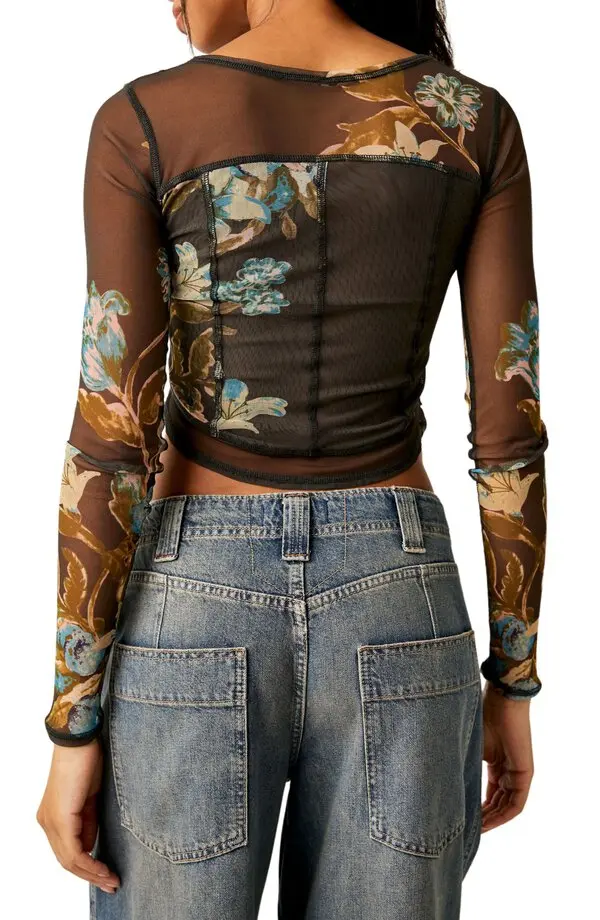 Free People Betty's Garden Mesh Top