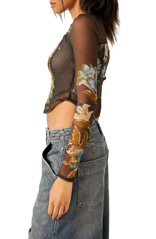 Free People Betty's Garden Mesh Top
