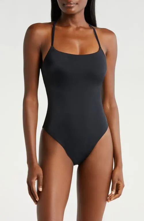 ANDIE The Fiji Lace-up Back One-piece Swimsuit - Black