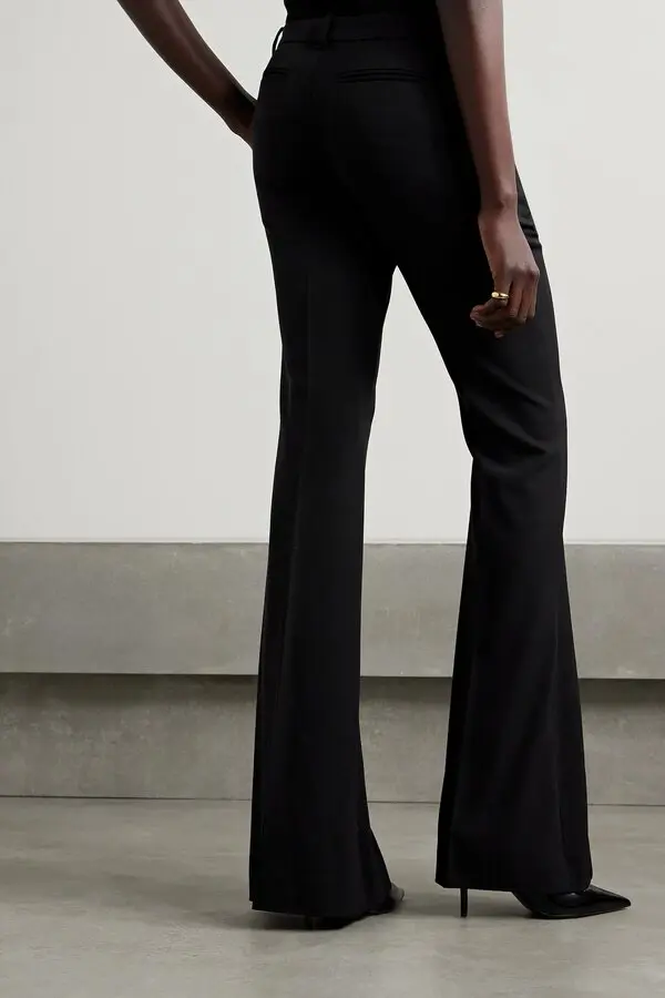 Versace Icons Embellished Wool-blend Flared Pants - Black