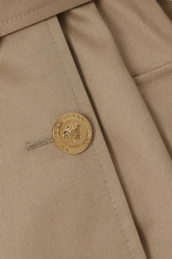 Versace Icons Belted Double-breasted Cotton-gabardine Trench Coat