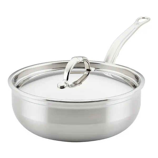 HESTAN Probond Forged 3.5-quart Professional Clad Stainless Steel Essential Pan With Titum Nonstick - Silver
