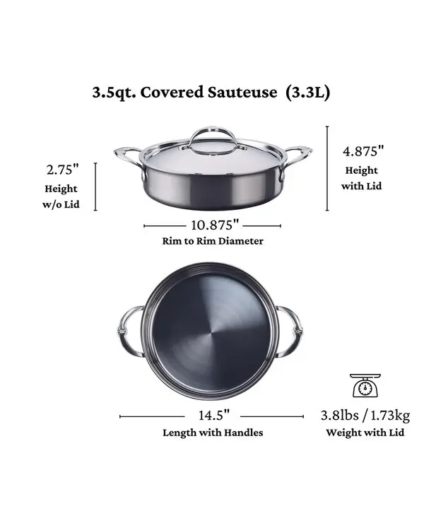 HESTAN Nanobond Molecular Titanium 3.5-quart Sauteuse Braiser