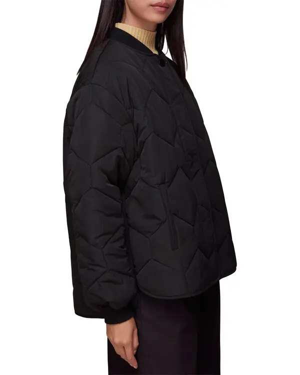 Whistles Ida Short Quilted Coat - Black