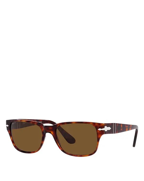 Persol Polarized Rectangle Sunglasses - Polarized Brown