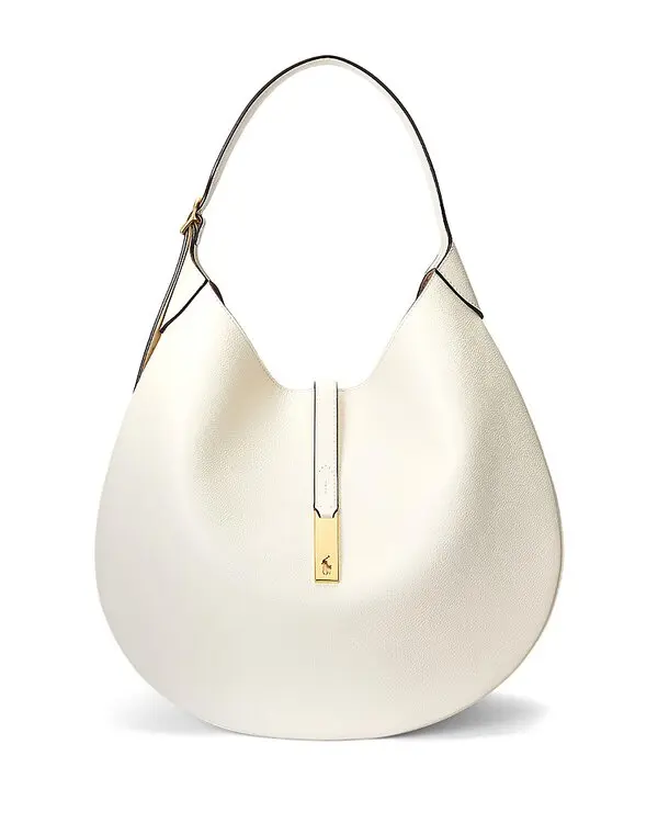 Polo Ralph Lauren Polo Id Large Hobo Shoulder Bag - Ivory