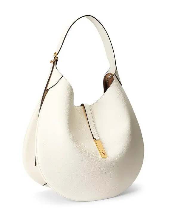 Polo Ralph Lauren Polo Id Large Hobo Shoulder Bag - Ivory