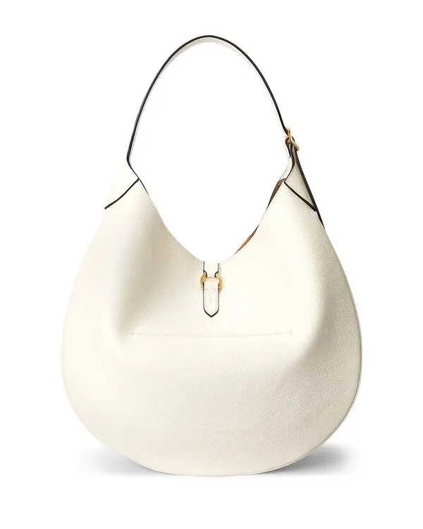 Polo Ralph Lauren Polo Id Large Hobo Shoulder Bag - Ivory