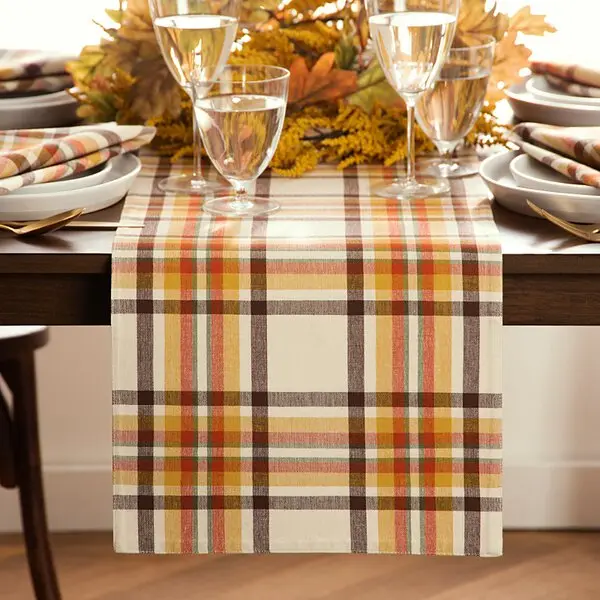 ELRENE HOME FASHIONS Russet Harvest Woven Plaid Table Runner, 13 X 70 - Multi