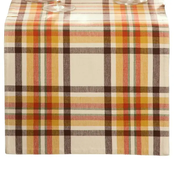 ELRENE HOME FASHIONS Russet Harvest Woven Plaid Table Runner, 13 X 70