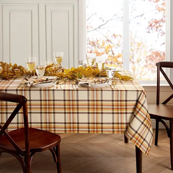 ELRENE HOME FASHIONS Russet Harvest Woven Plaid Tablecloth, 60 X 84 - Multi