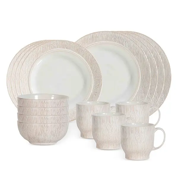 JULISKA Blenheim Oak 16 Piece Dinnerware Set - Whitewash