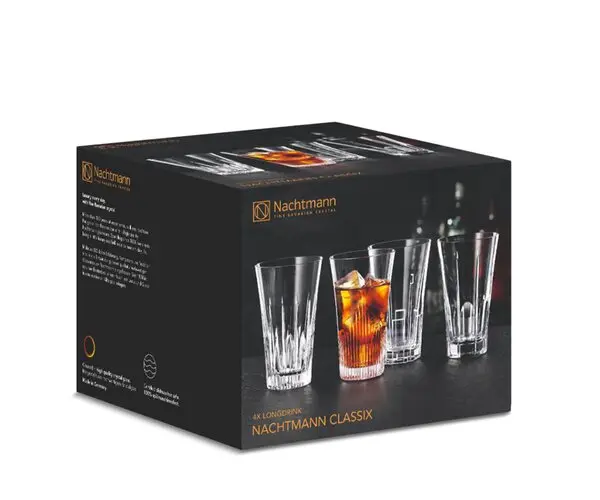 NACHTMANN Classix Highball Longdrink Glasses, Set Of 4