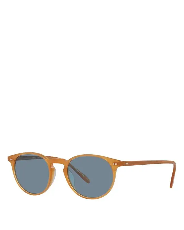 Oliver Spencer Riley 49mm Round Sunglasses - Orange/blue Solid
