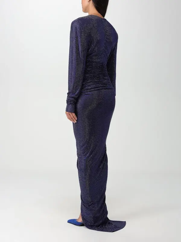 alexandre vauthier blue dress rare ALEXANDRE VAUTHIER COUTURE AW2022 Runway Lognon blue floral pleated gown