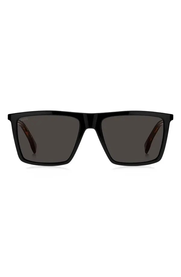 BOSS 56mm Flat Top Sunglasses - Black Havana/ Grey