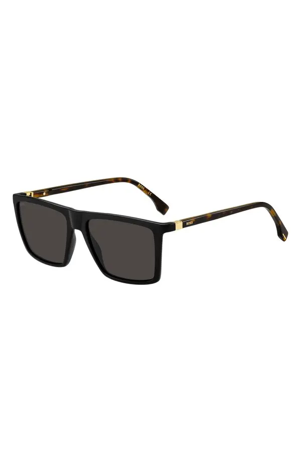 BOSS 56mm Flat Top Sunglasses - Black Havana/ Grey
