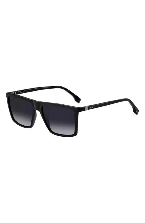 BOSS 56mm Flat Top Sunglasses - Black
