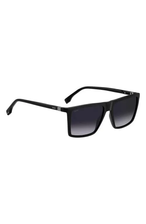 BOSS 56mm Flat Top Sunglasses - Black