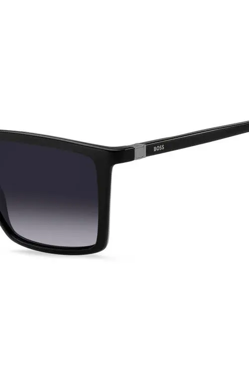 BOSS 56mm Flat Top Sunglasses - Black
