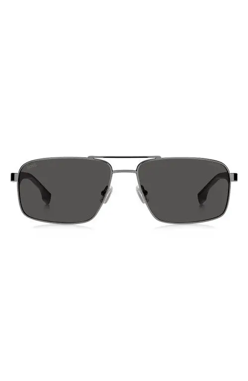 BOSS 59mm Aviator Sunglasses - Dark Ruthenium Black