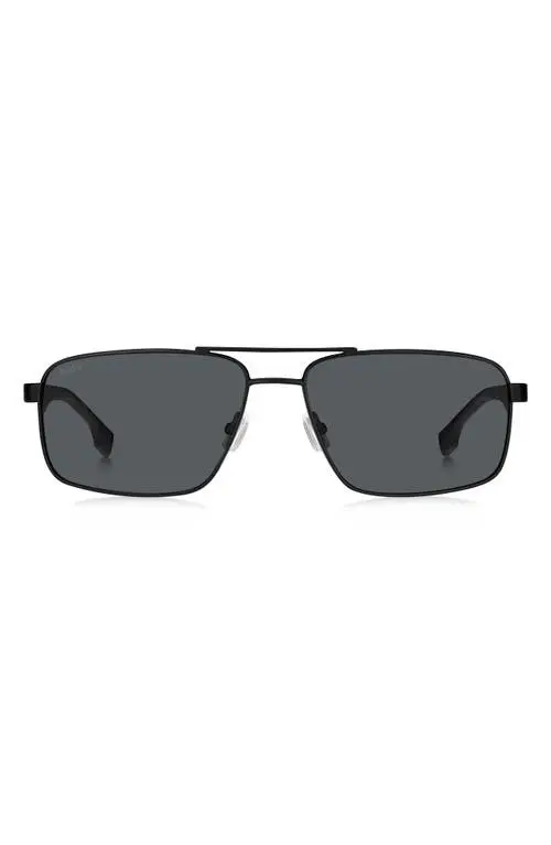 BOSS 59mm Aviator Sunglasses - Matte Black Grey
