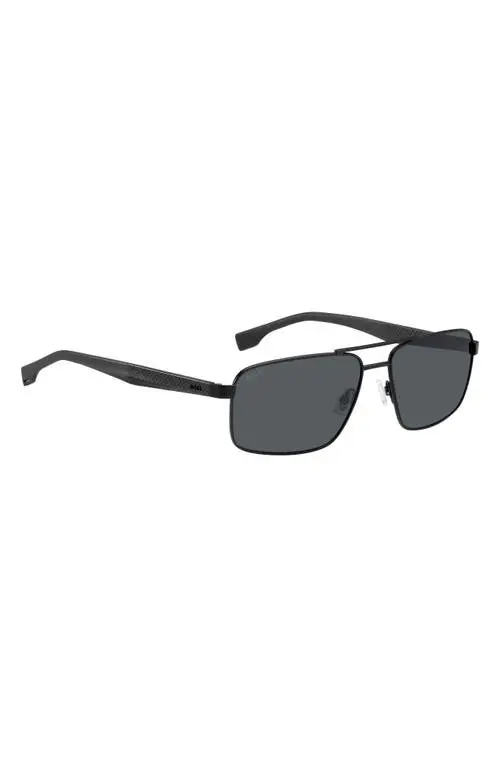 BOSS 59mm Aviator Sunglasses - Matte Black Grey