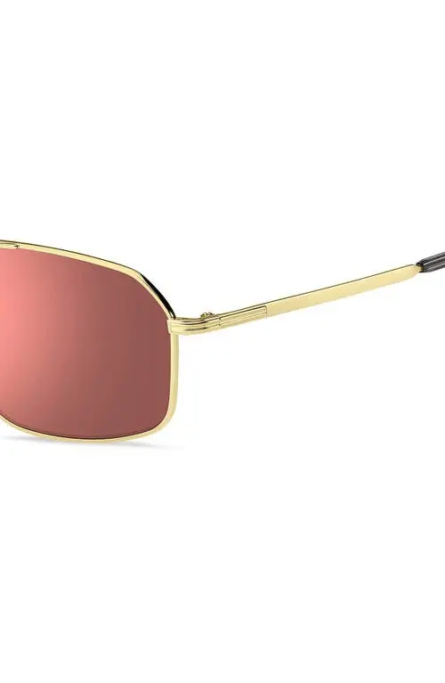 BOSS 58mm Aviator Sunglasses - Gold/ Coral