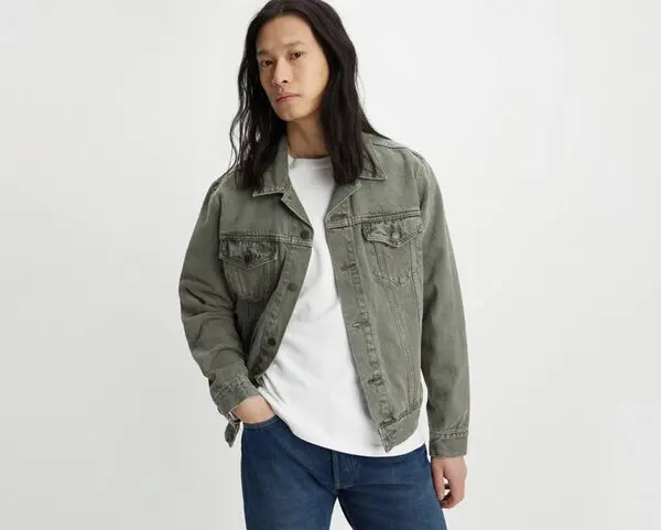 LEVI'S Trucker Jacket - Washed Green Garment Dye