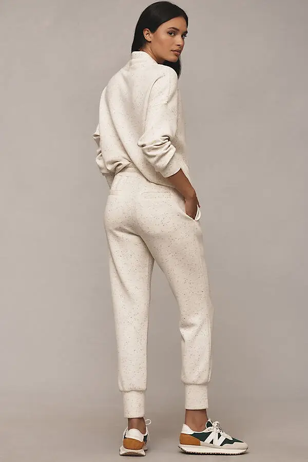 Varley The Slim Cuff Pants - Ivory Fleck Marl