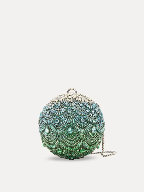 Oscar De La Renta Crystal Embroidered Billiard Bag