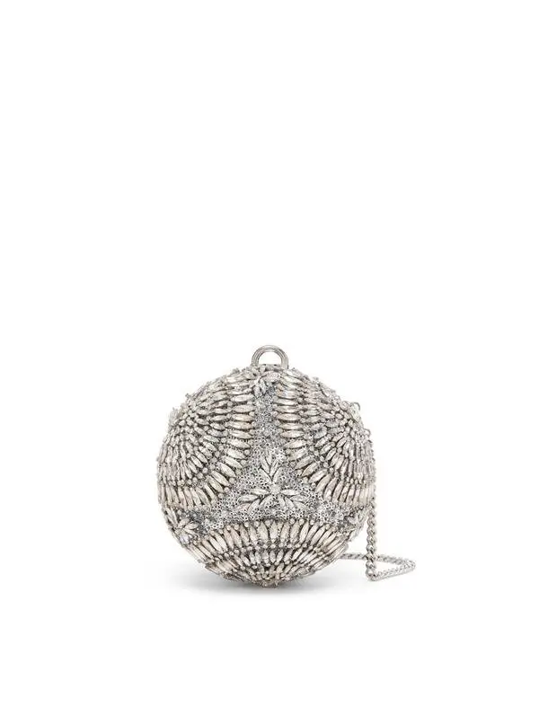 Oscar De La Renta Crystal Embroidered Billiard Bag