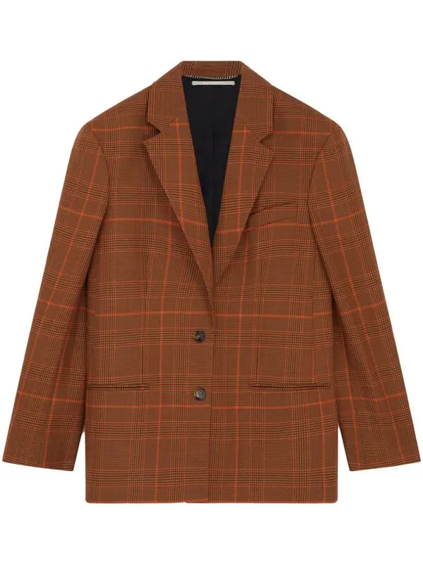 Stella McCartney Prince Of Wales Check Wool Blazer - Brown