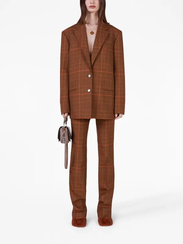 Stella McCartney Prince Of Wales Check Wool Blazer