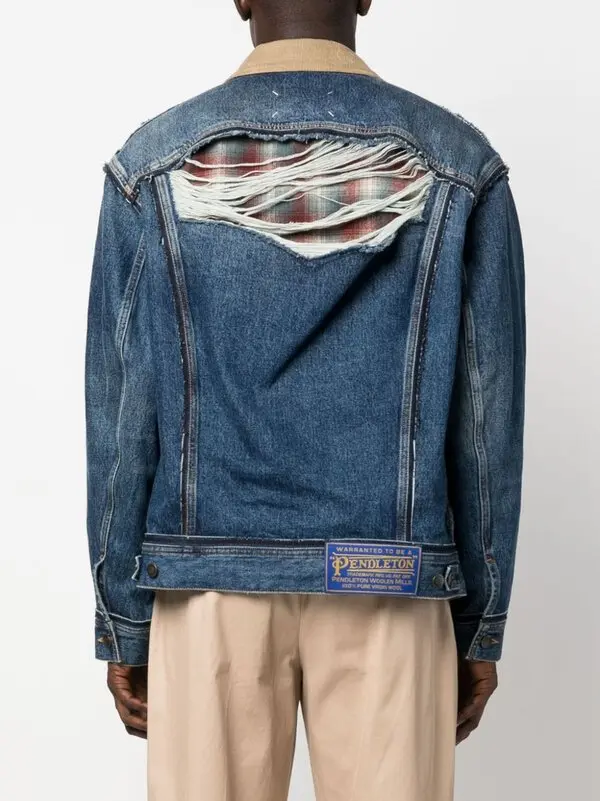 MAISON MARGIELA X Pendleton Distressed Denim Jacket