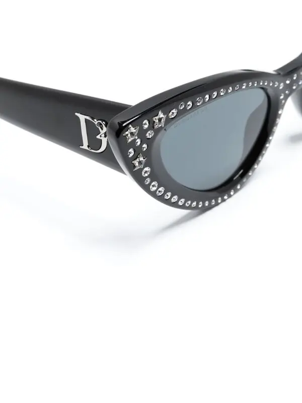 Dsquared2 Rhinestone-Embellished Cat-Eye Sunglasses In Black 