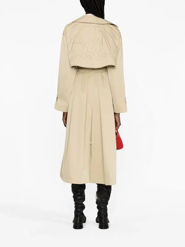 Alexander McQueen Cotton Cocoon-sleeved Belted Trench Coat